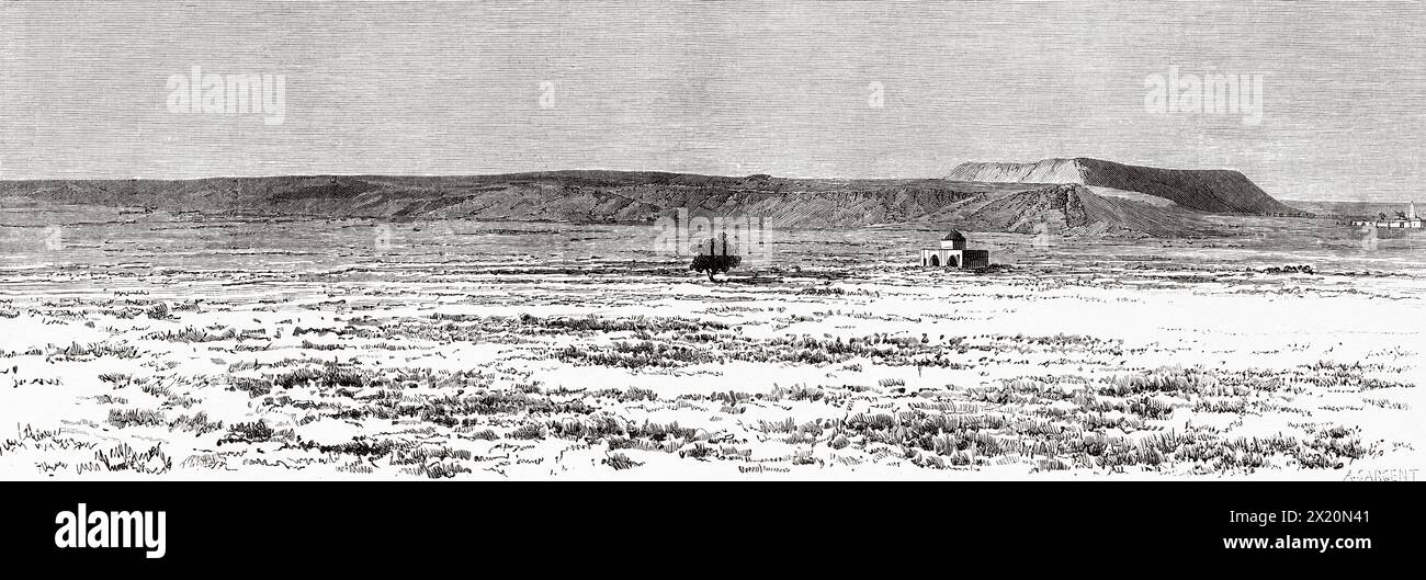 The Achaemenid tumulus of Susa, Iran. Middle East. Drawing by Taylor ...