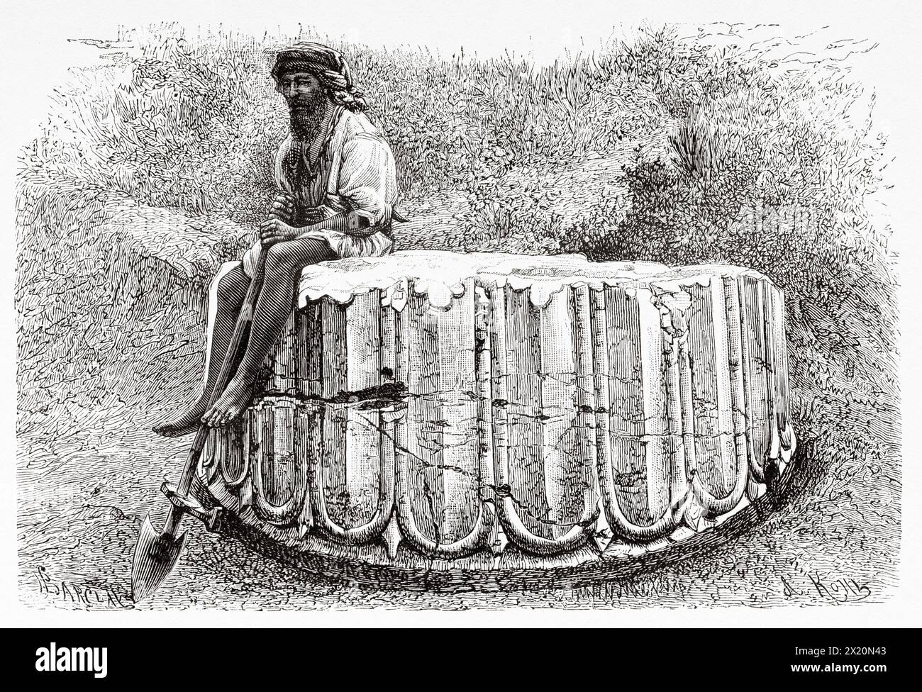 Base of a column from the Palace of Artaxerxes II Mnemon, Susa, Persia ...