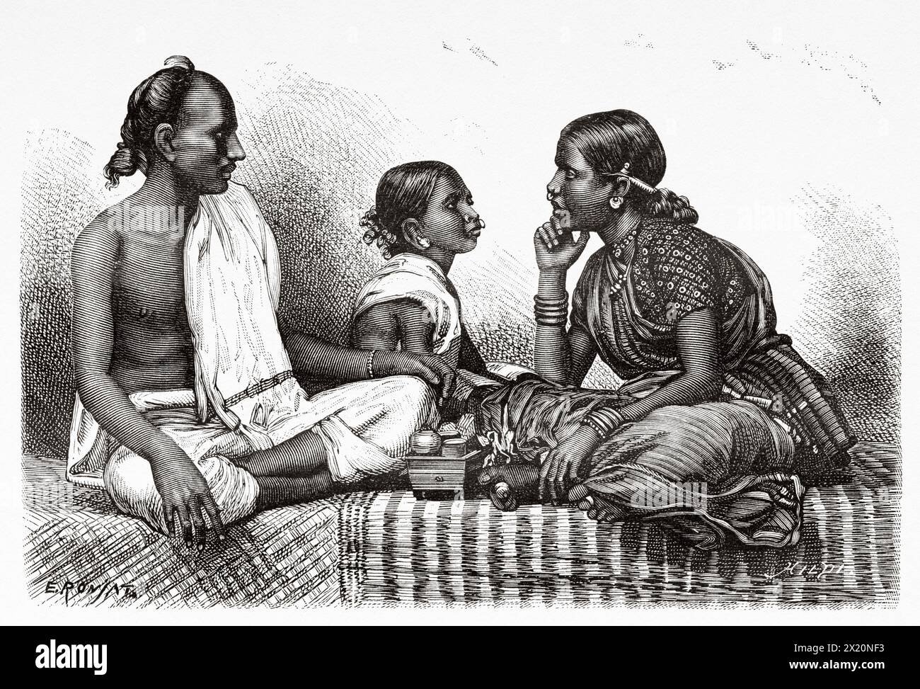 A traditional Penang family, Malaysian state. Malay Peninsula, South ...