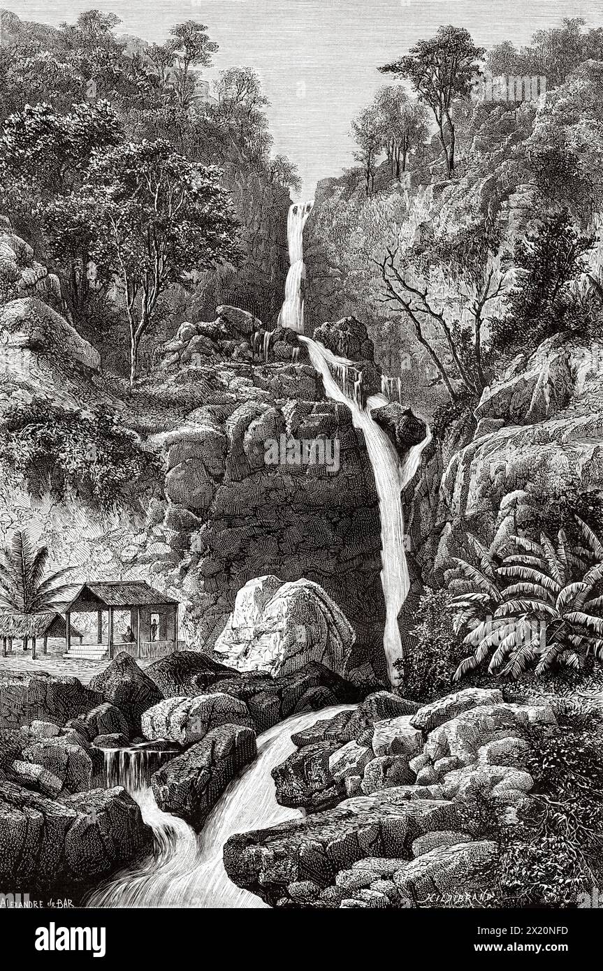 Waterfall on Penang Island, Malaysian state. Malay Peninsula, South ...
