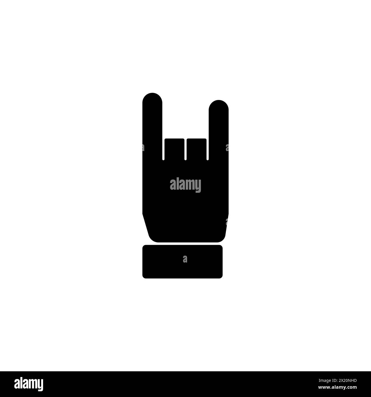 Rock and Roll Heavy Metal. Hand Horns flat vector icon. Simple solid ...