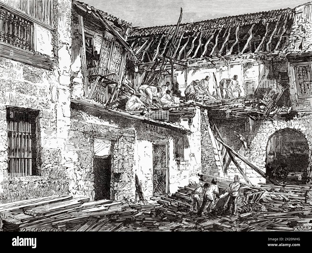 Luzon Bazaar after the earthquake of July 18, 1880 in Manila ...