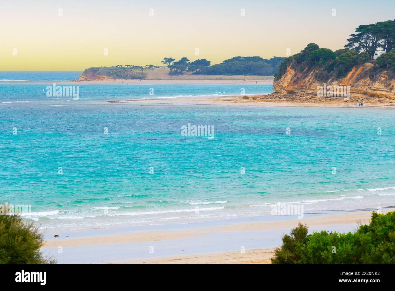 A coastal view from Fishermans Beach to Front Beach in Torquay on the ...