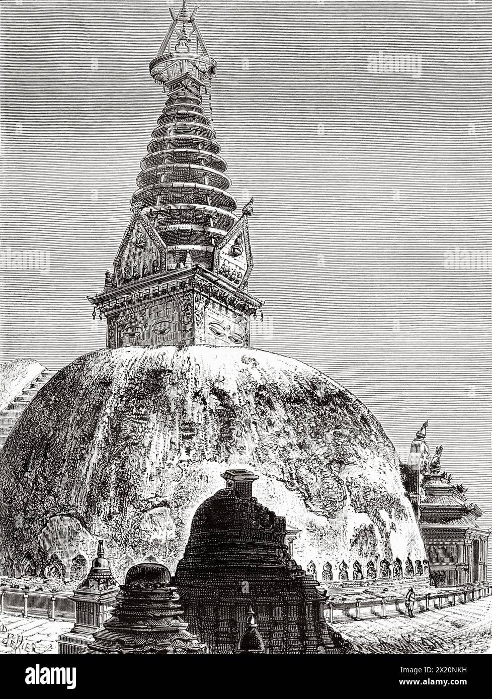 Swayambhunath Stupa, a variety of shrines and temples which is known as ...