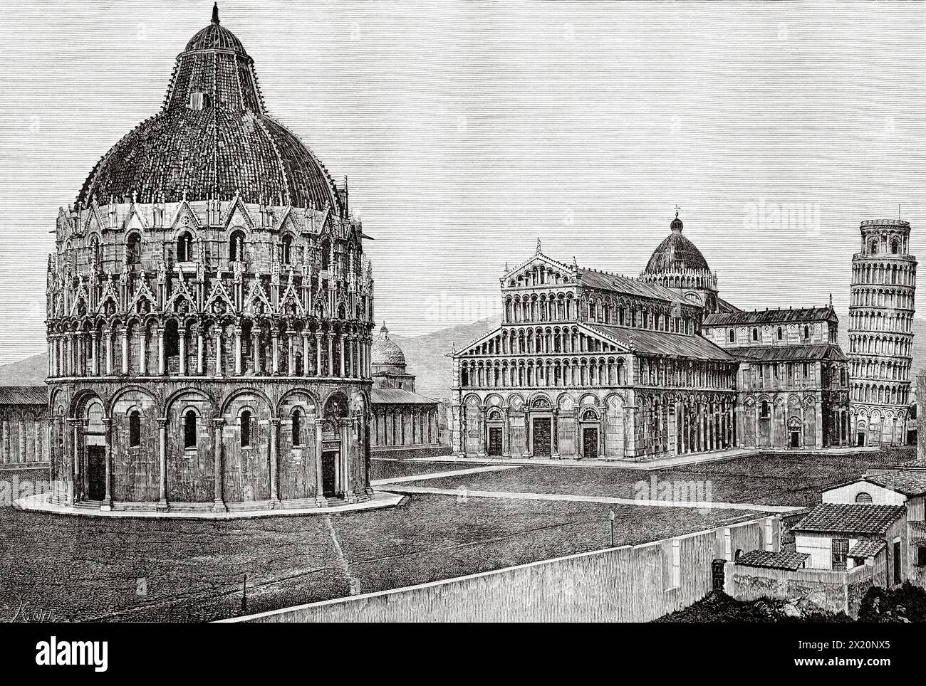 Baptistery of St. John in Piazza dei Miracoli, Pisa. Tuscany, Italy ...