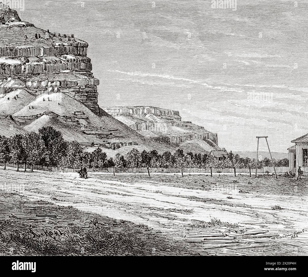 Red Rock Butte in downtown Kanab, Kane County, southern Utah. United ...