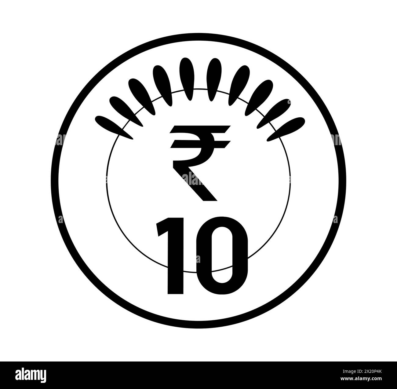Two Rupees Coin Black And White Stock Photos Images Alamy
