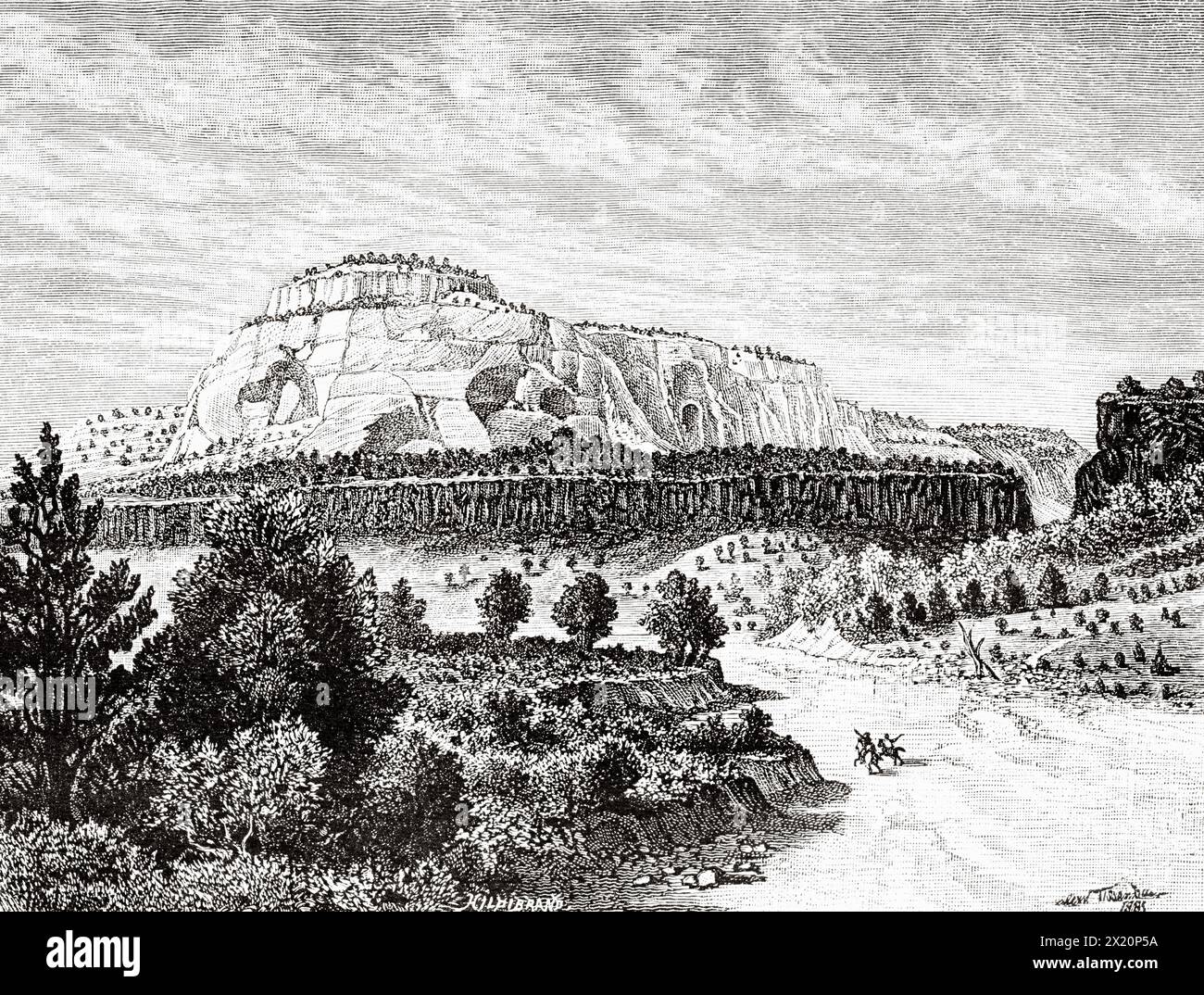 White Cliffs, Zion National Park, Utah. United States. Drawing by ...