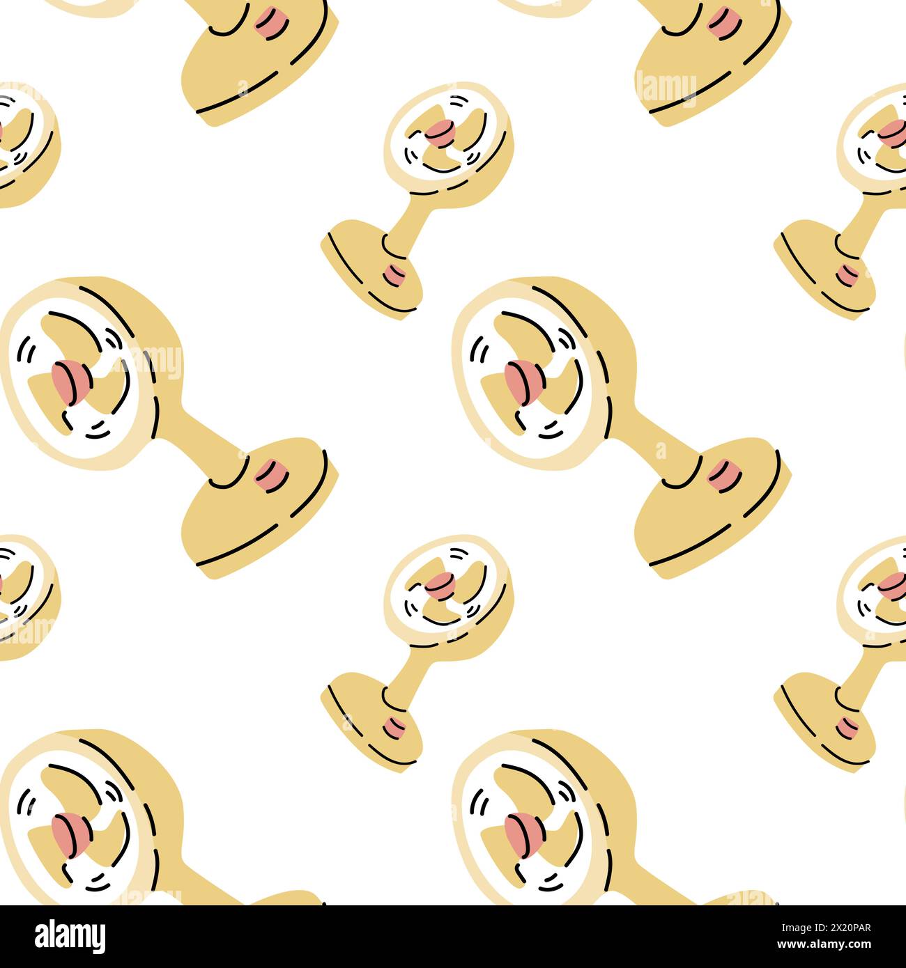 seamless pattern with electric desk fan or hand fan. Vector ...