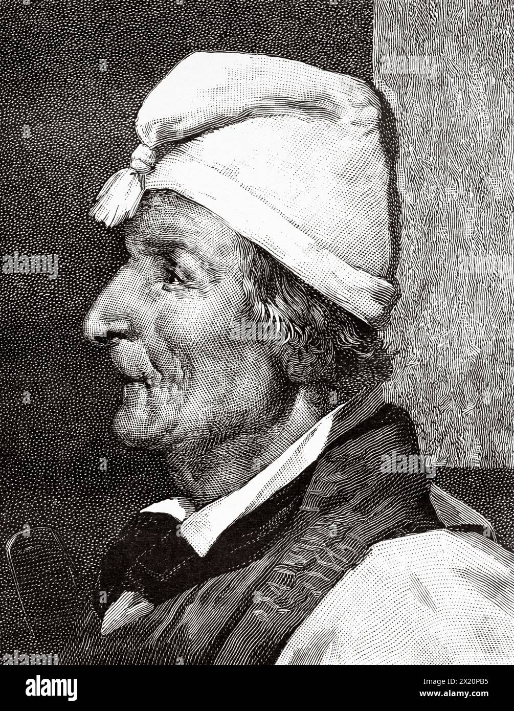 Portrait of an old carpenter from the French town of Bernwillerby Jean ...