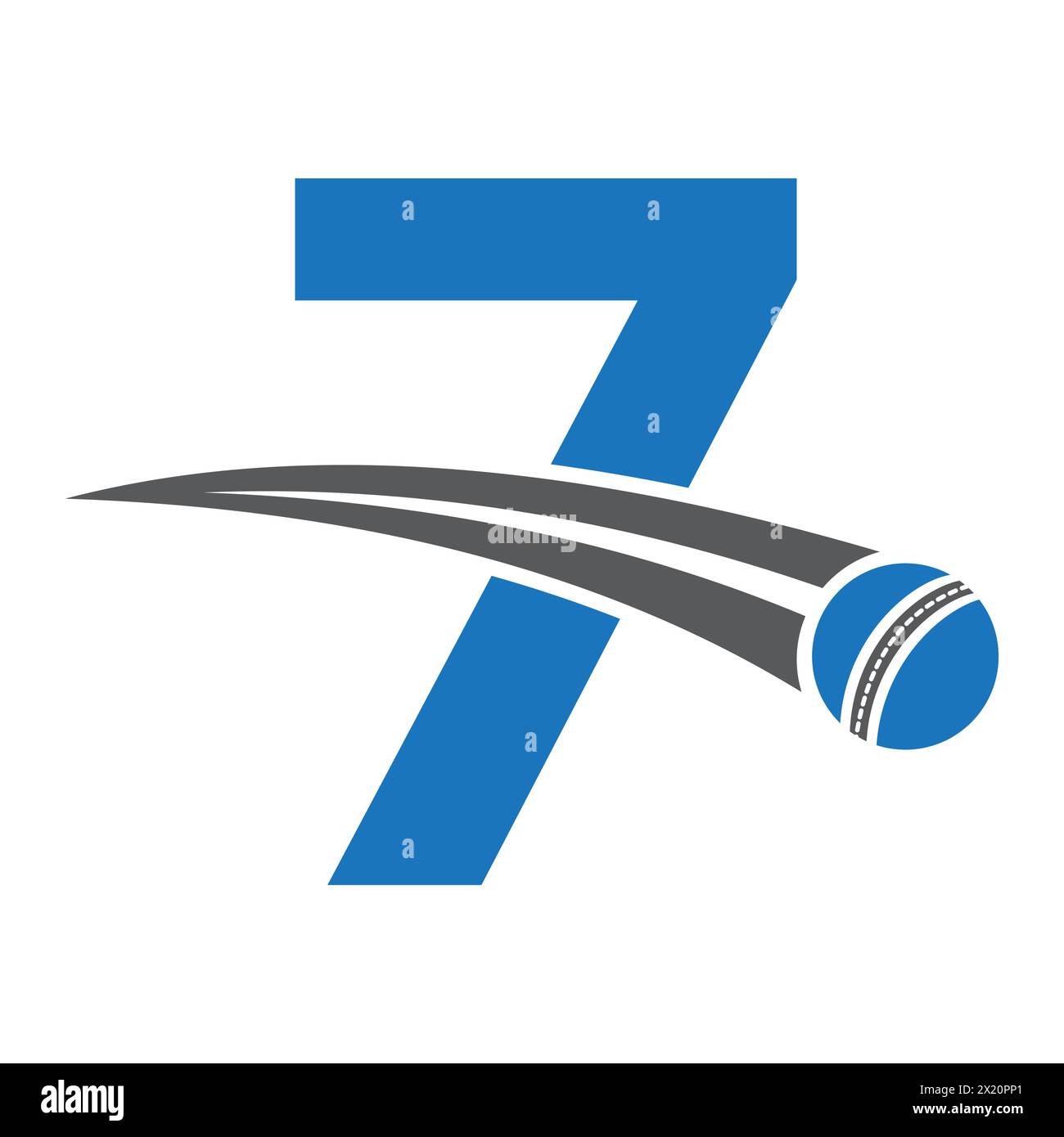 Cricket Logo On Letter 7 Concept With Moving Cricket Ball Symbol ...