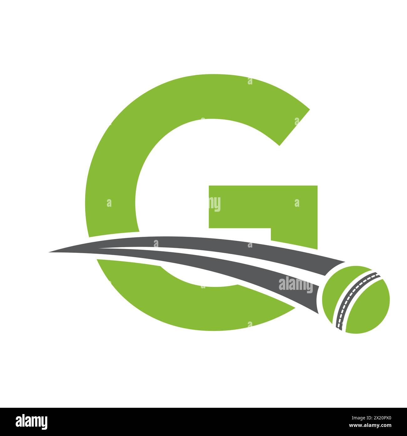 Cricket Logo On Letter G Concept With Moving Cricket Ball Symbol ...