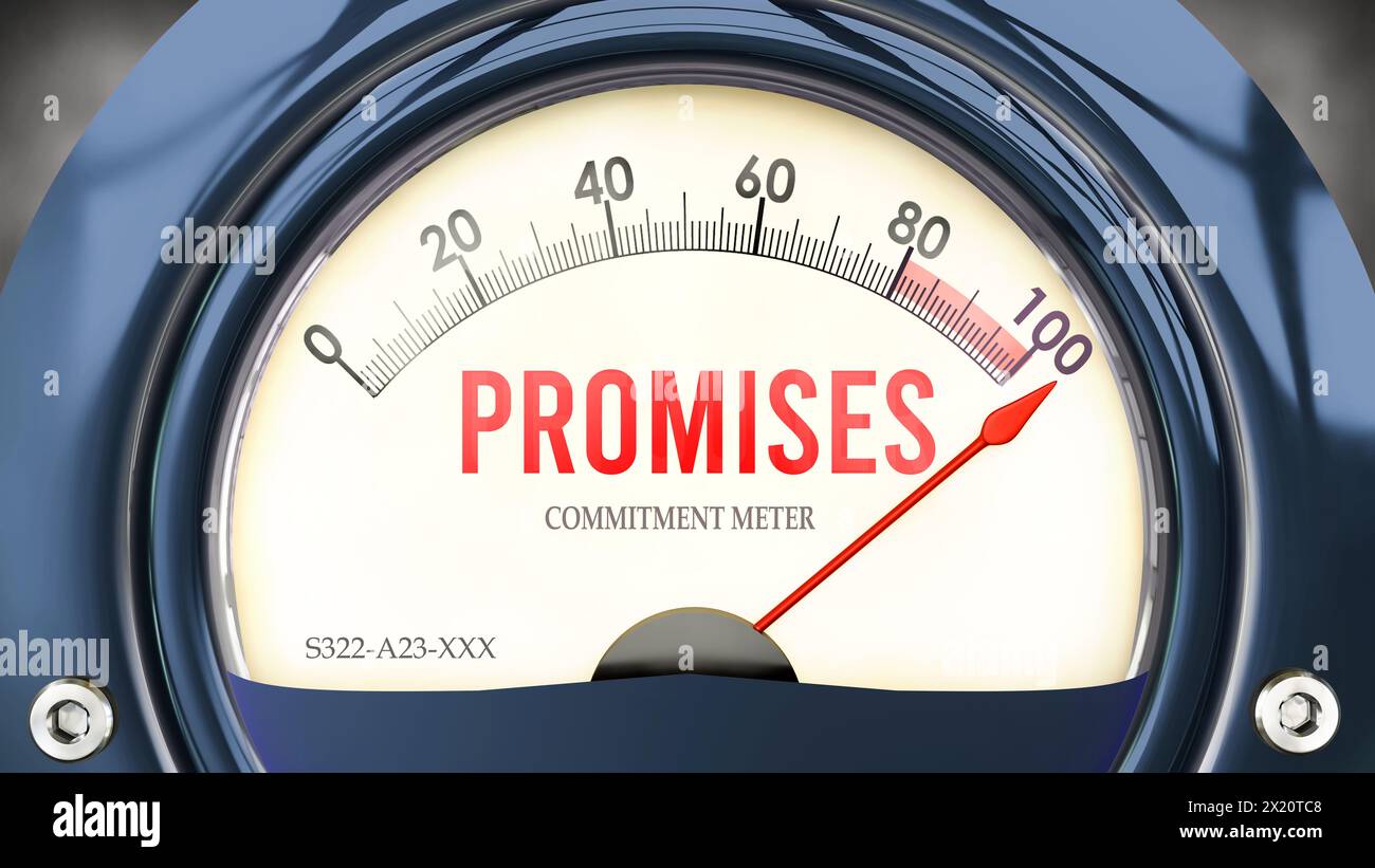 Promises and commitment meter that is hitting a full scale hi-res stock ...