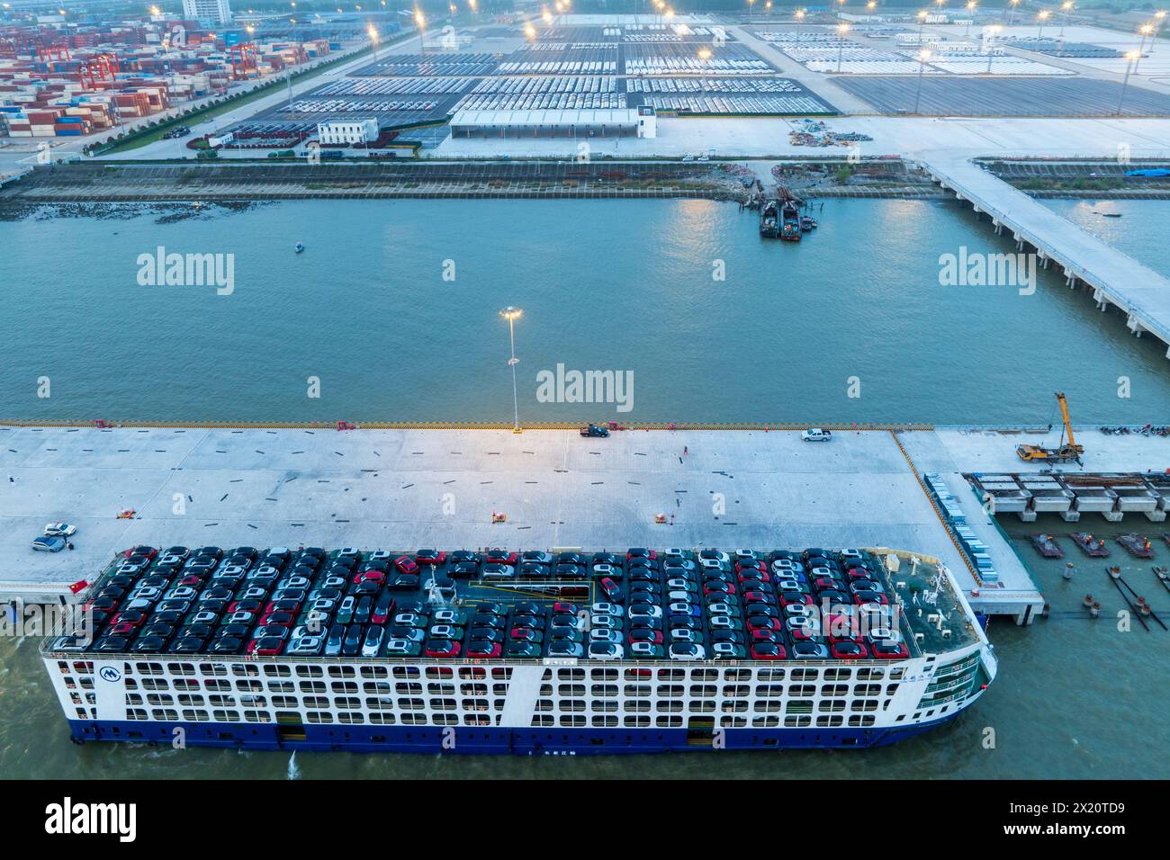 SUZHOU, CHINA - APRIL 19, 2024 - A special ship loaded with new energy ...
