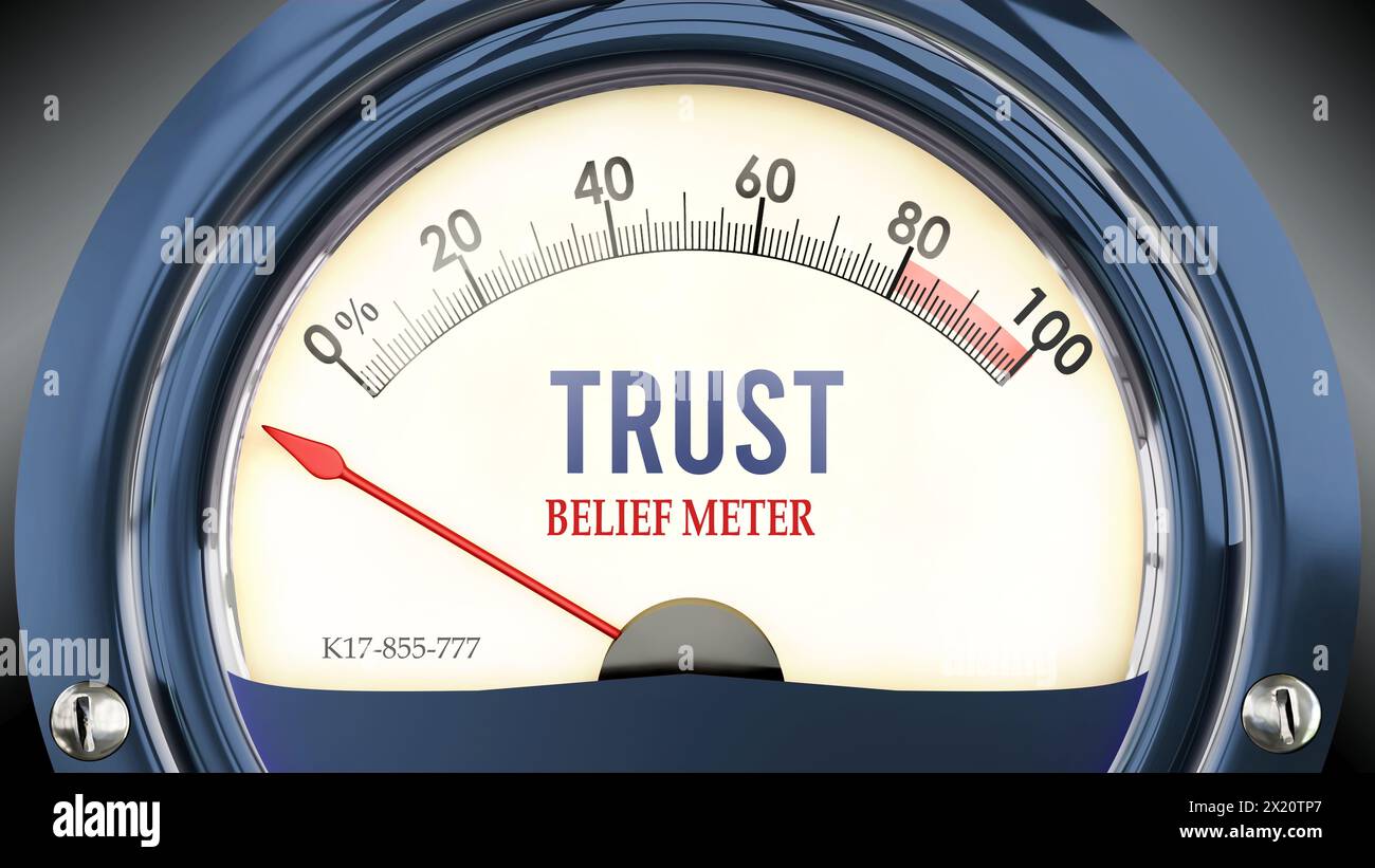 Showing an extremely low level of trust hi-res stock photography and ...