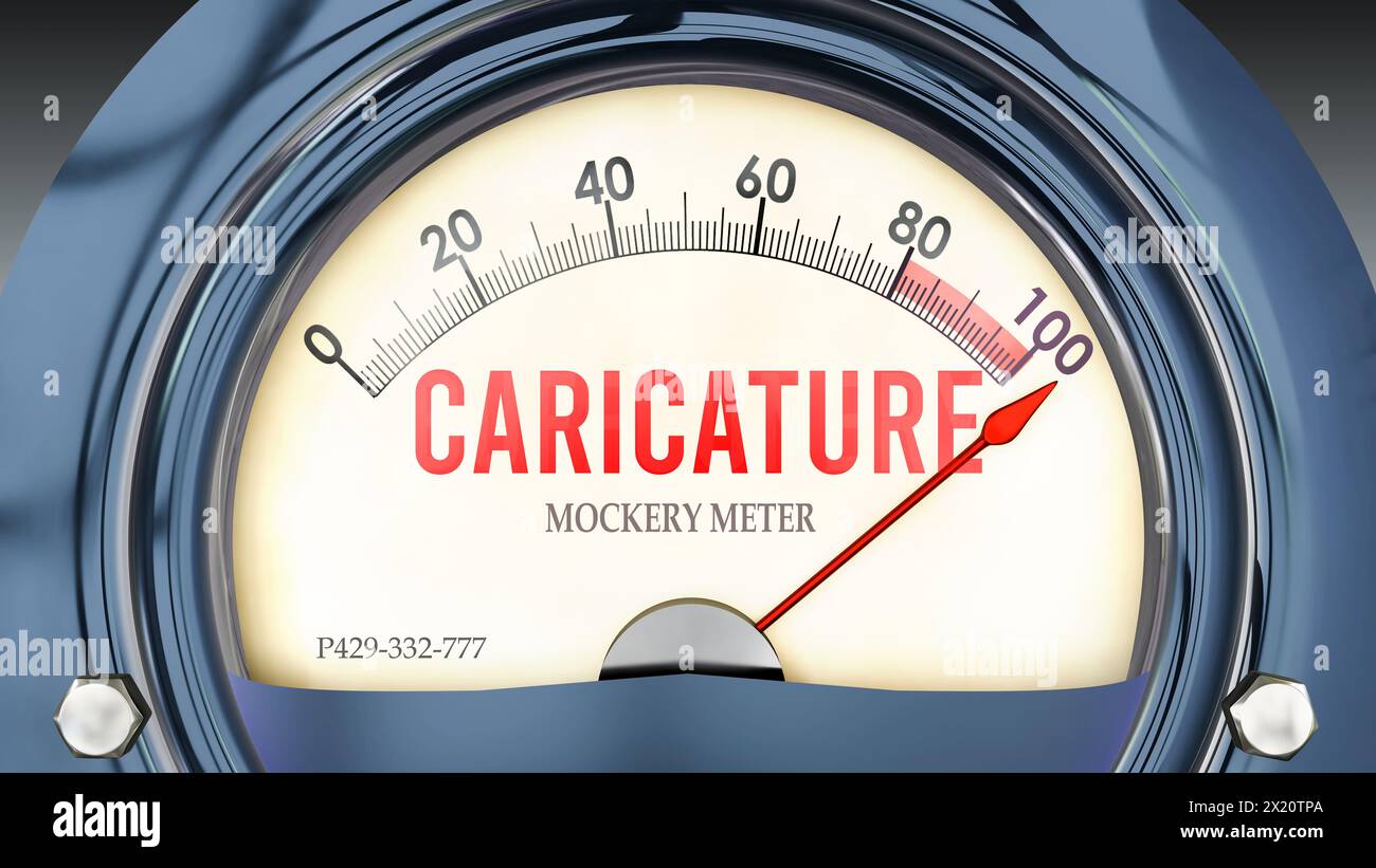Caricature and Mockery Meter that is hitting a full scale, showing a ...