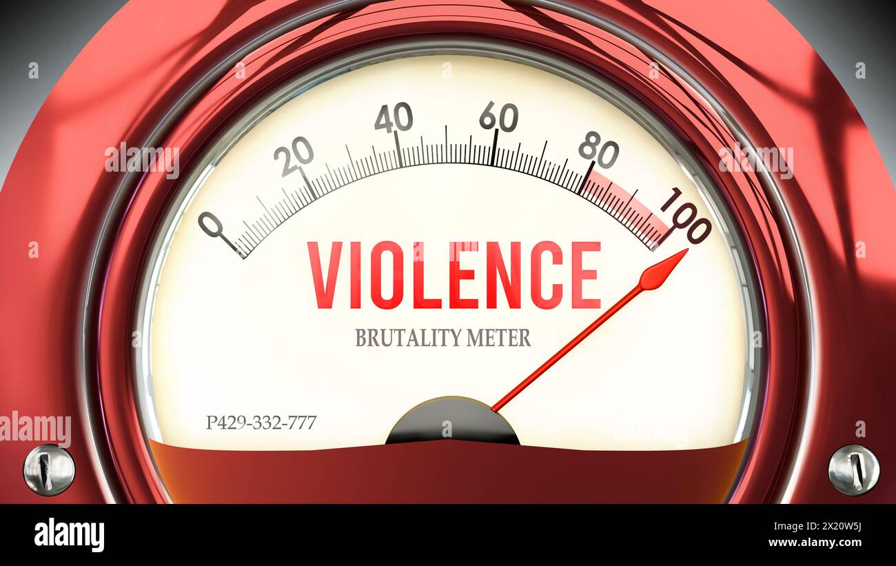 Violence and Brutality Meter that is hitting a full scale, showing a ...
