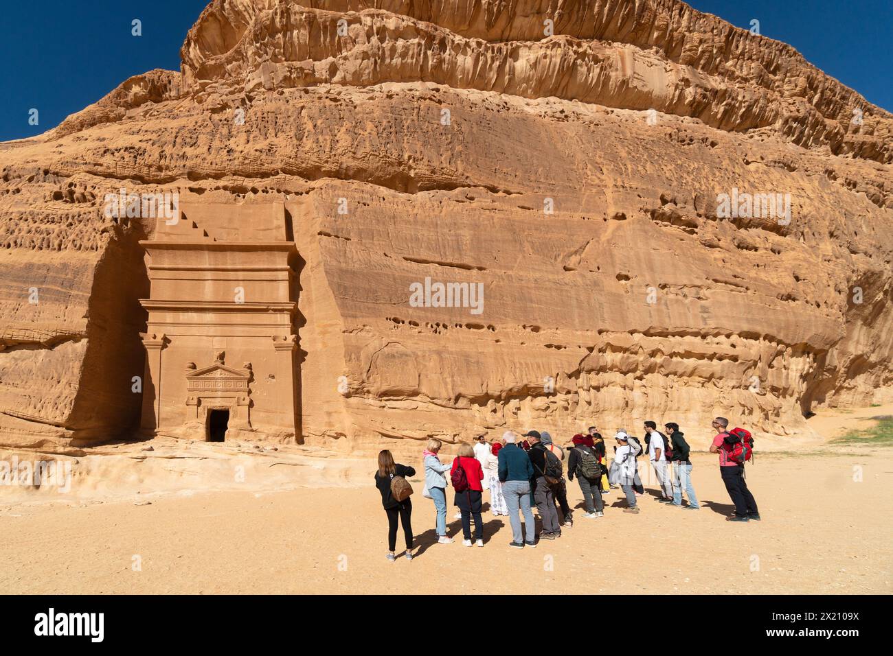 Al Ula, Saudi Arabia - February 05 2023: Tourists visit the famous ...
