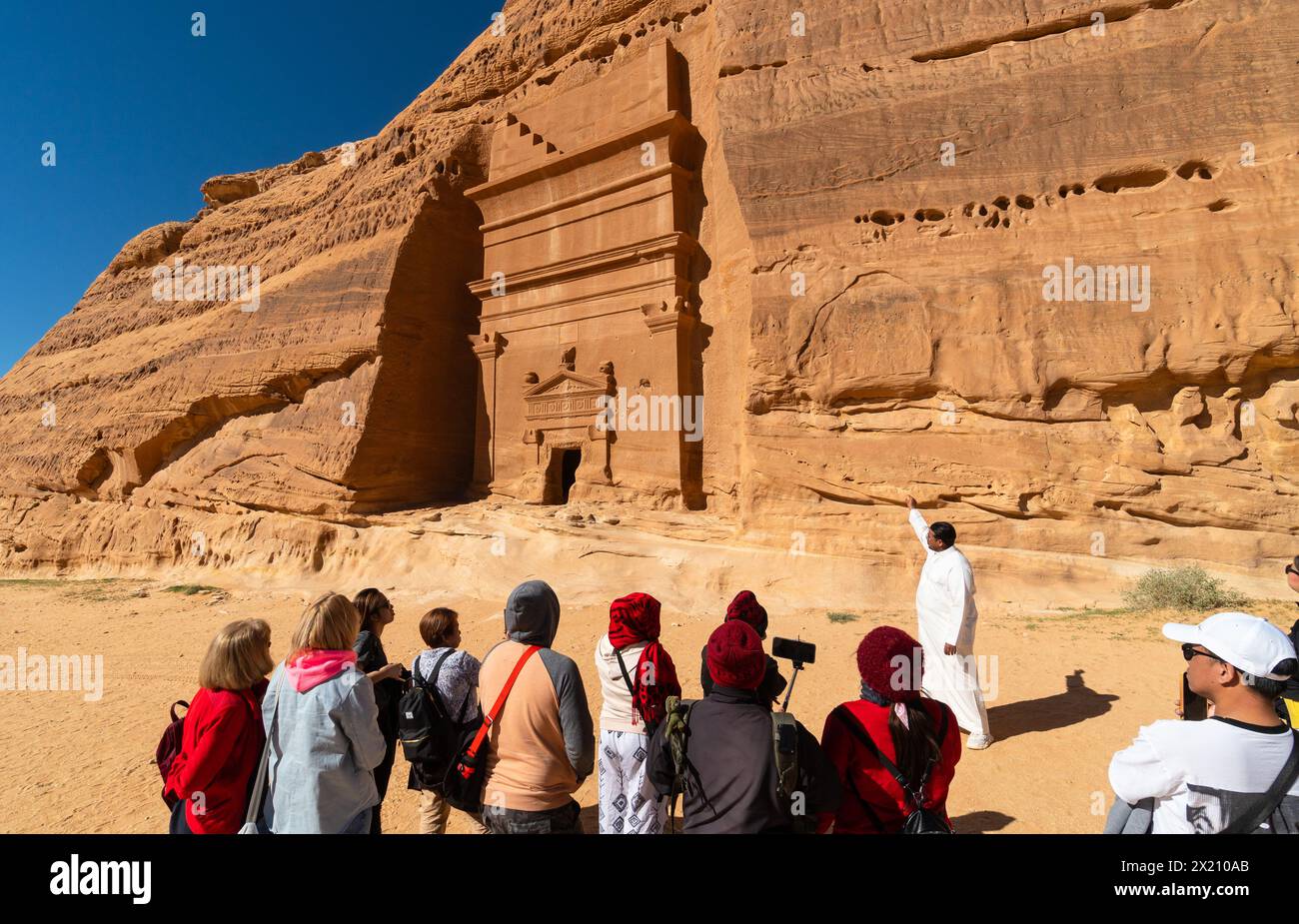 Al Ula, Saudi Arabia - February 05 2023: Tourists visit the famous ...