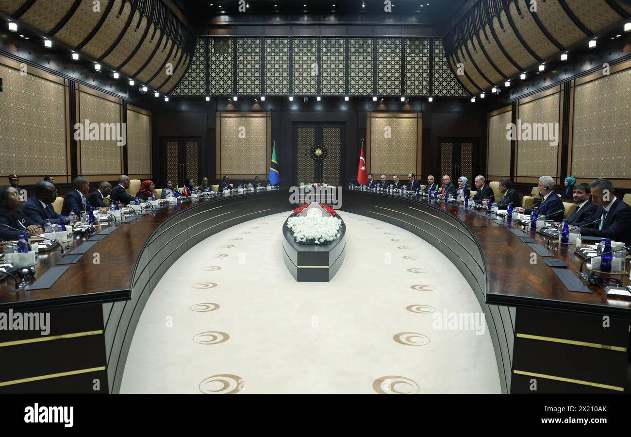 Turkish President Recep Tayyip Erdogan receives Tanzanian President ...