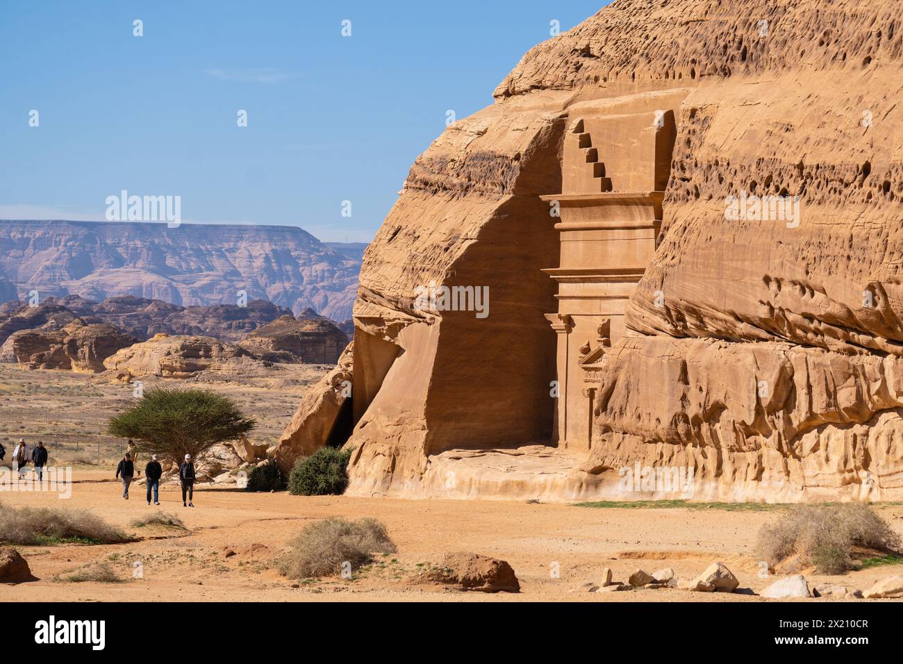 Al Ula, Saudi Arabia - February 05 2023: Tourists visit the famous ...