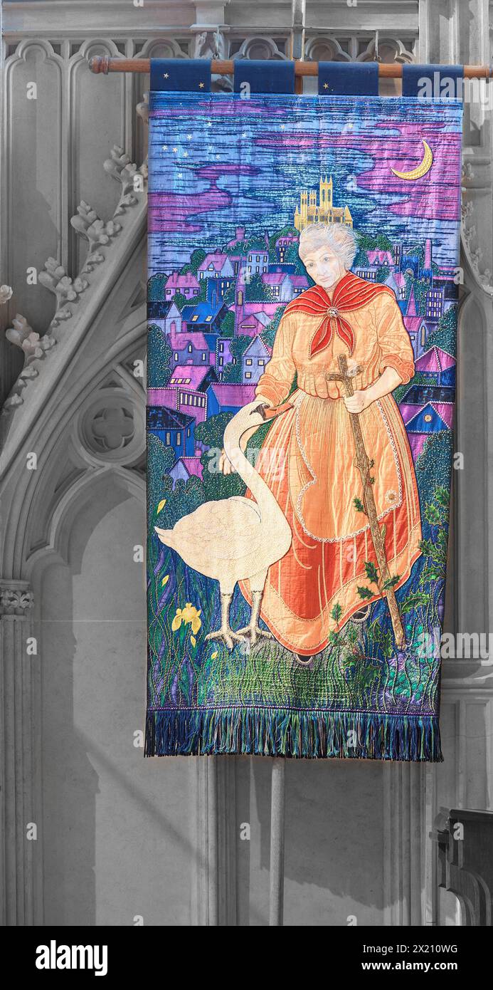 Banner featuring a swan, symbol of Hugh of Avalon, famous bishop at the ...