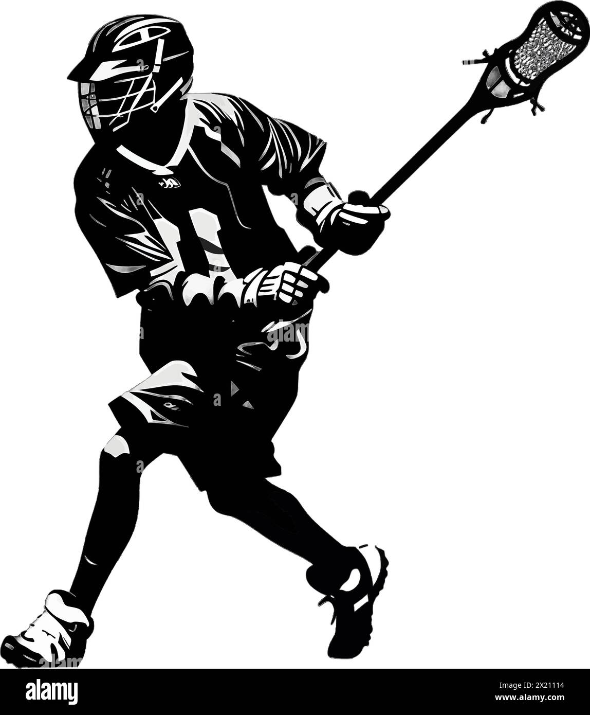 Vector Illustration Of A Baseball Player In Black Silhouette Against A Clean White Background