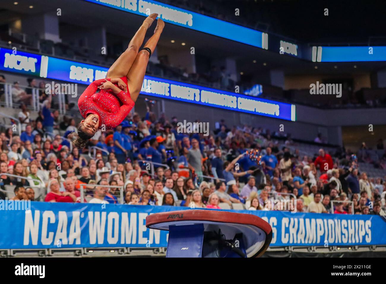 Fort Worth, Texas, USA. 18th Apr, 2024. University of Utah gymnast ...