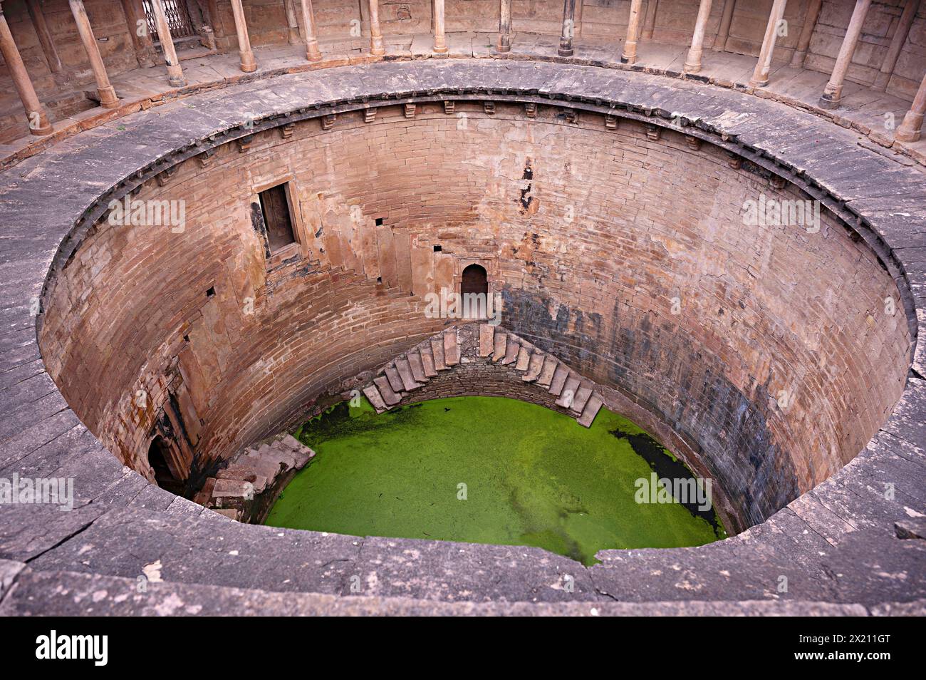 Assi Khamba Baoli (water well), Fort complex, Gwalior, Madhya Pradesh ...