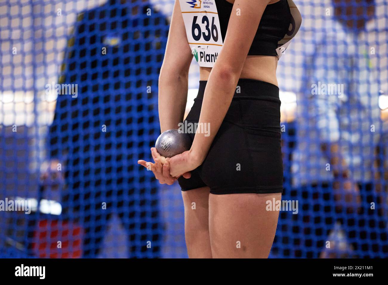 Shot put athlete at a pentathlon competition at Championship of Ukraine ...