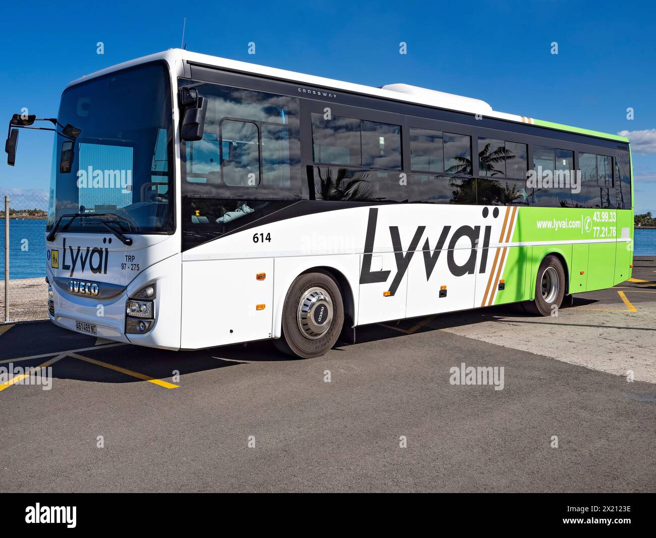 South Pacific Cruise / A Noumea Lyvai sightseeing bus waits for Cruise ...