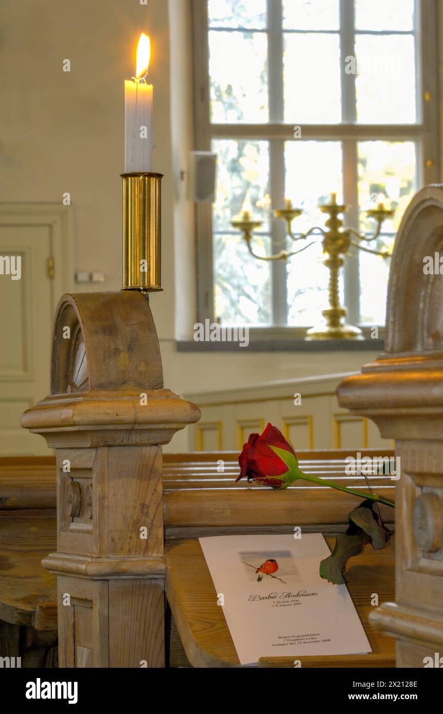 Funeral service in a Lutheran church, Sweden Stock Photo - Alamy