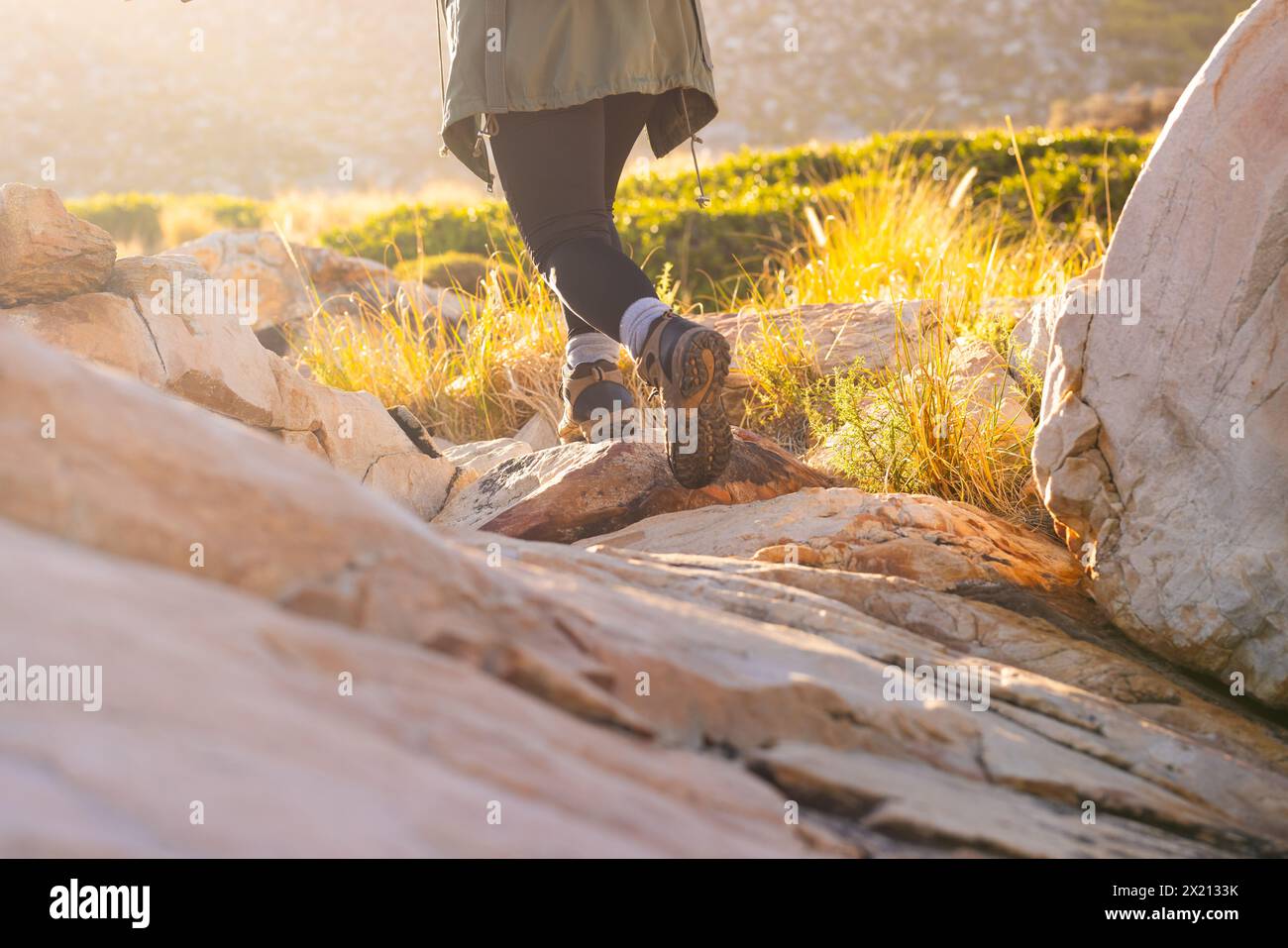 Hiker on rocky path hi-res stock photography and images - Alamy