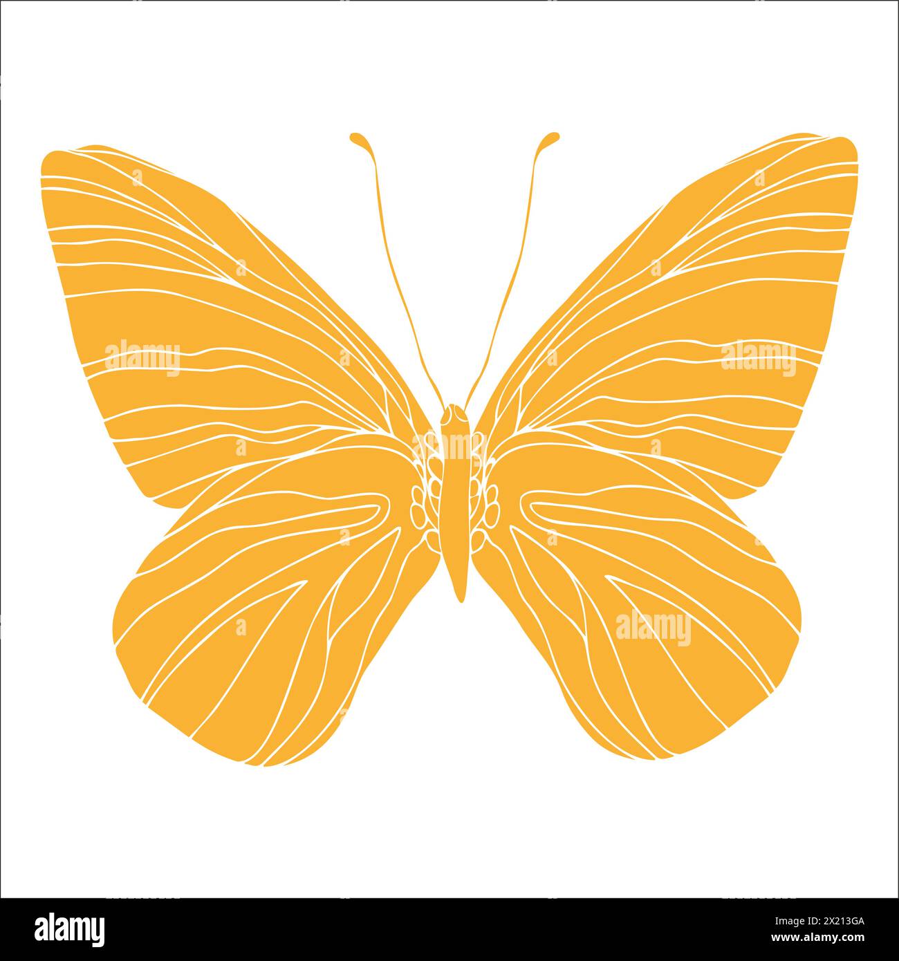 Butterfly yellow silhouette art illustration. Insect butterfly for ...