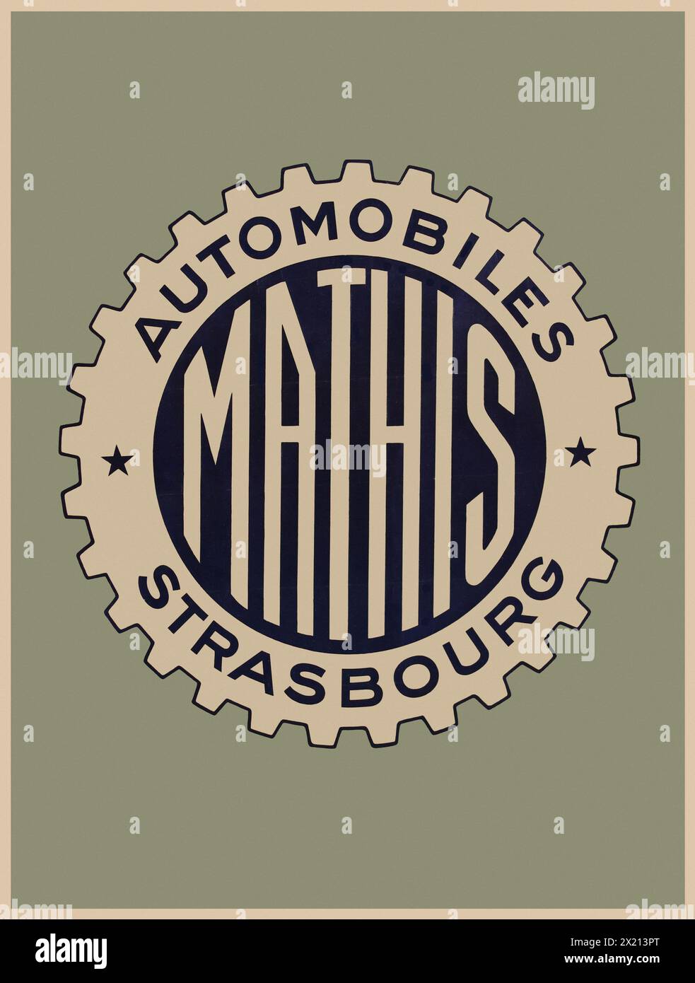 Automobiles Mathis Strasbourg logo poster - anonymous artist, c 1925 ...