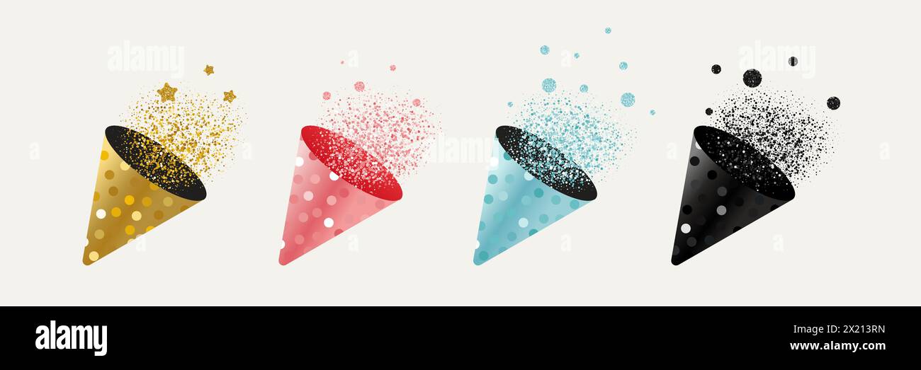 Party Popper Hat, Happy Birthday Cracker, Birthday cap with Glitter ...
