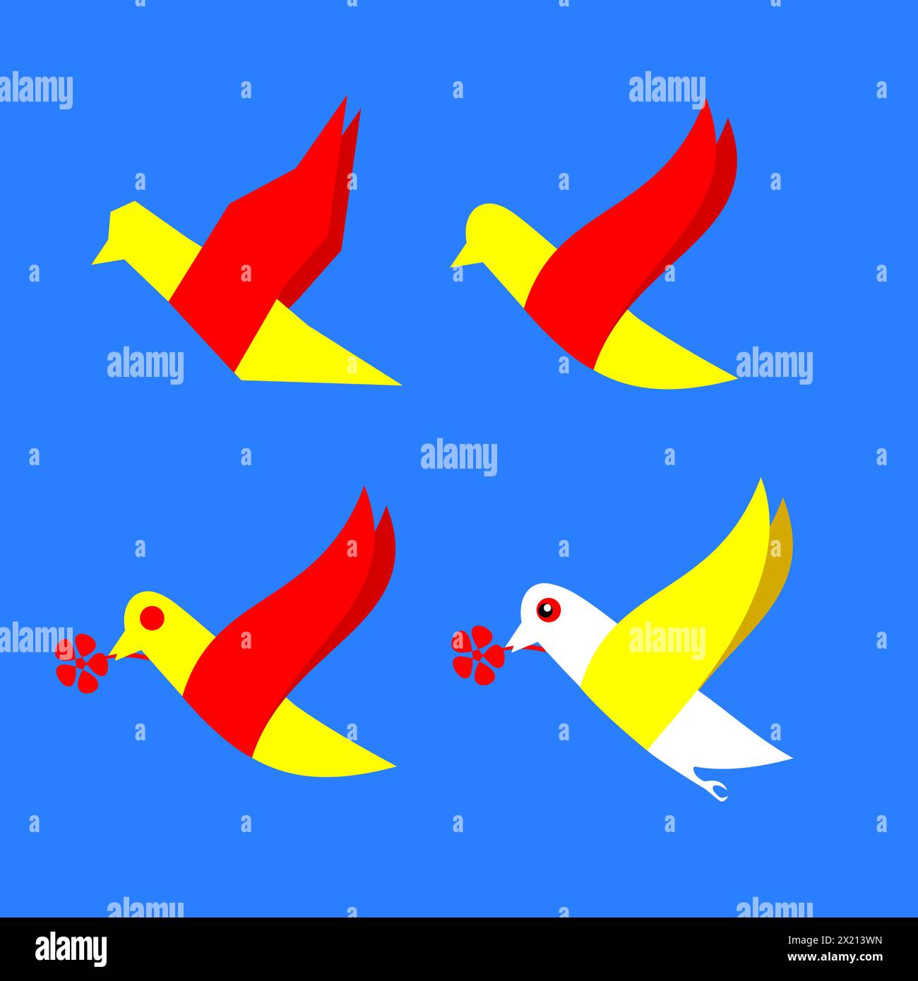 simple vector eagle & birds with basic color Stock Vector Image & Art ...