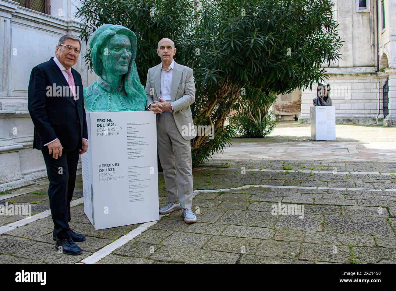Venezia, Italia. 18th Apr, 2024. The sculptor George Petrides with ...