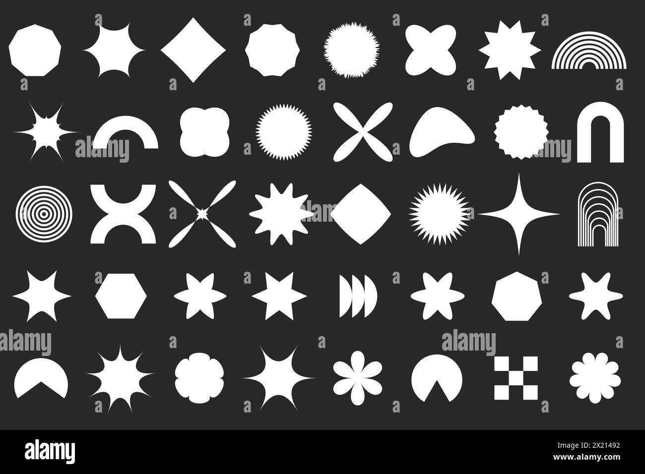 Abstract geometric shapes Bauhaus Memphis design, Brutal primitive forms. Vector illustration ...