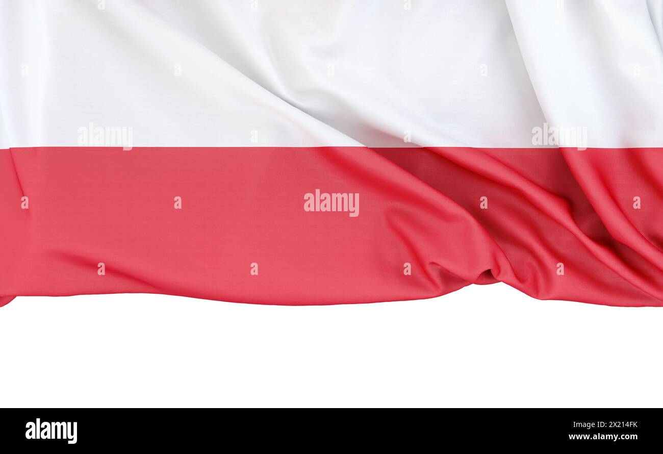 Flag of Poland isolated on white background with copy space below. 3D rendering Stock Photo - Alamy