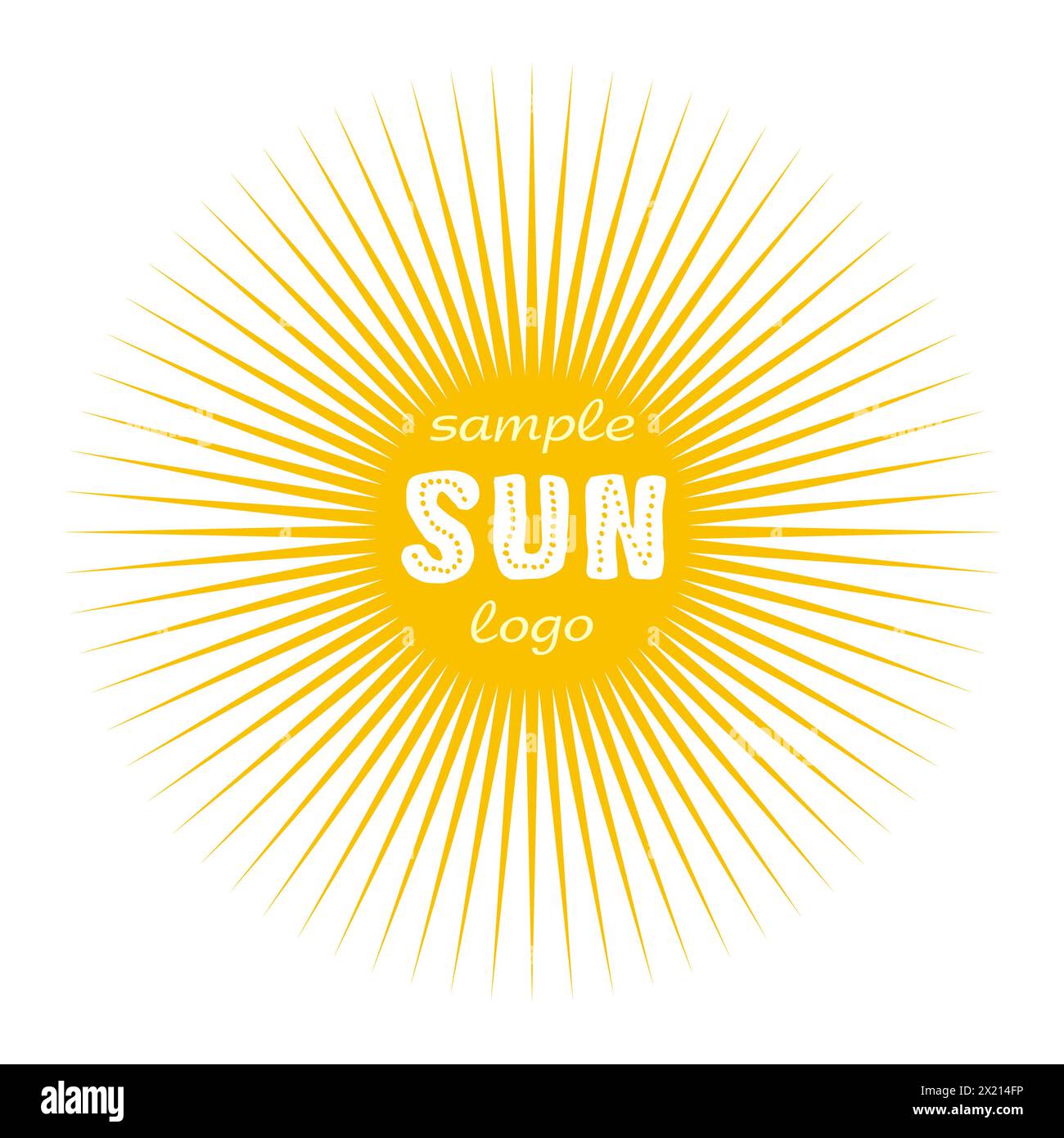 Sun shape with beams. Design element. Logotype concept. Creative round ...