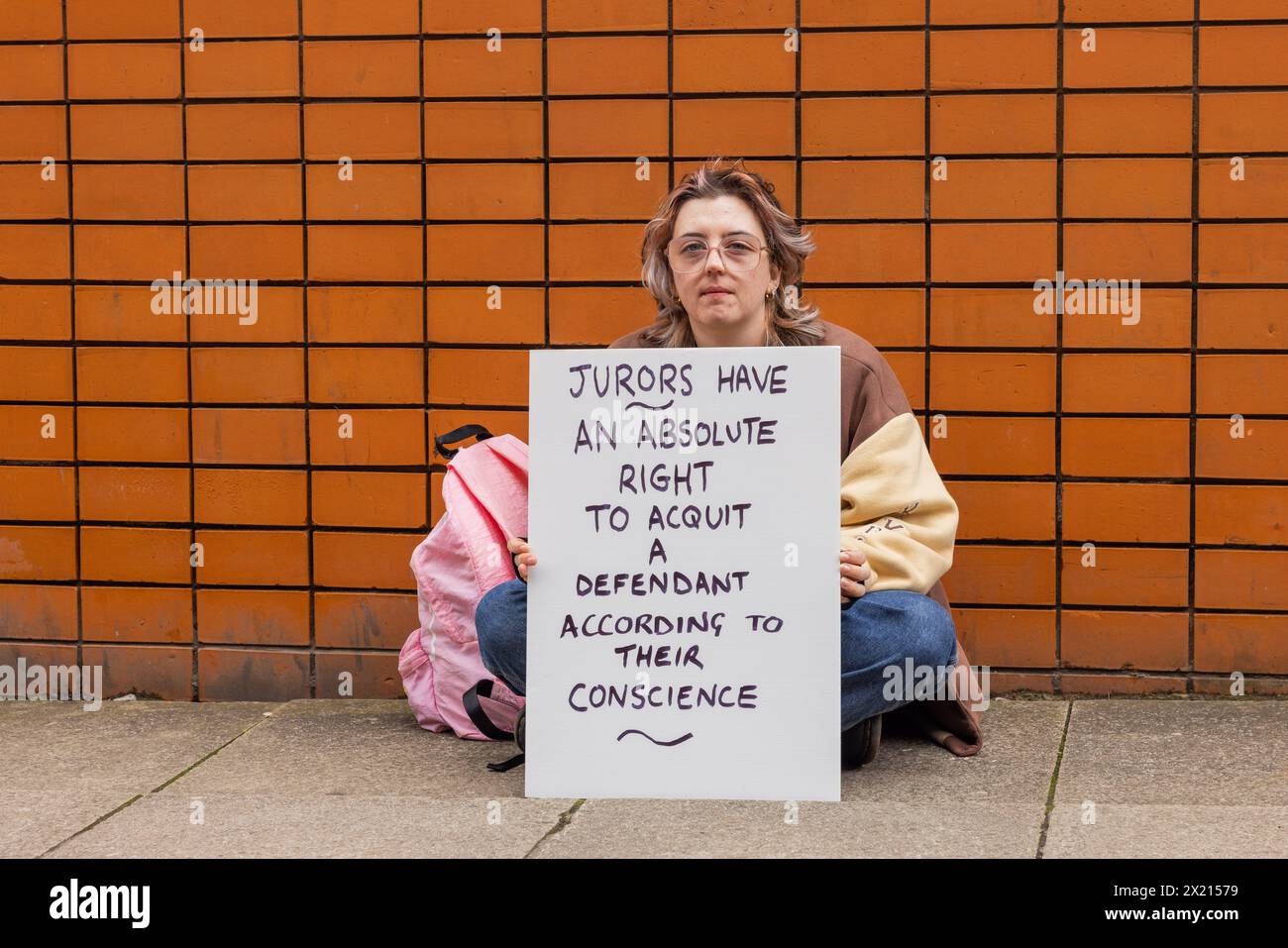 Leeds, UK. 19 APR, 2024. Demonstrators gather outside Leeds combined ...