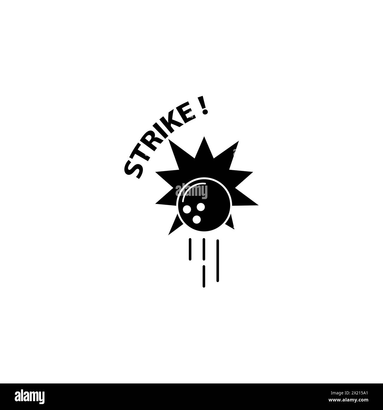 Lettering Strike, Wow, Win, Bingo flat vector icon. Simple solid symbol ...
