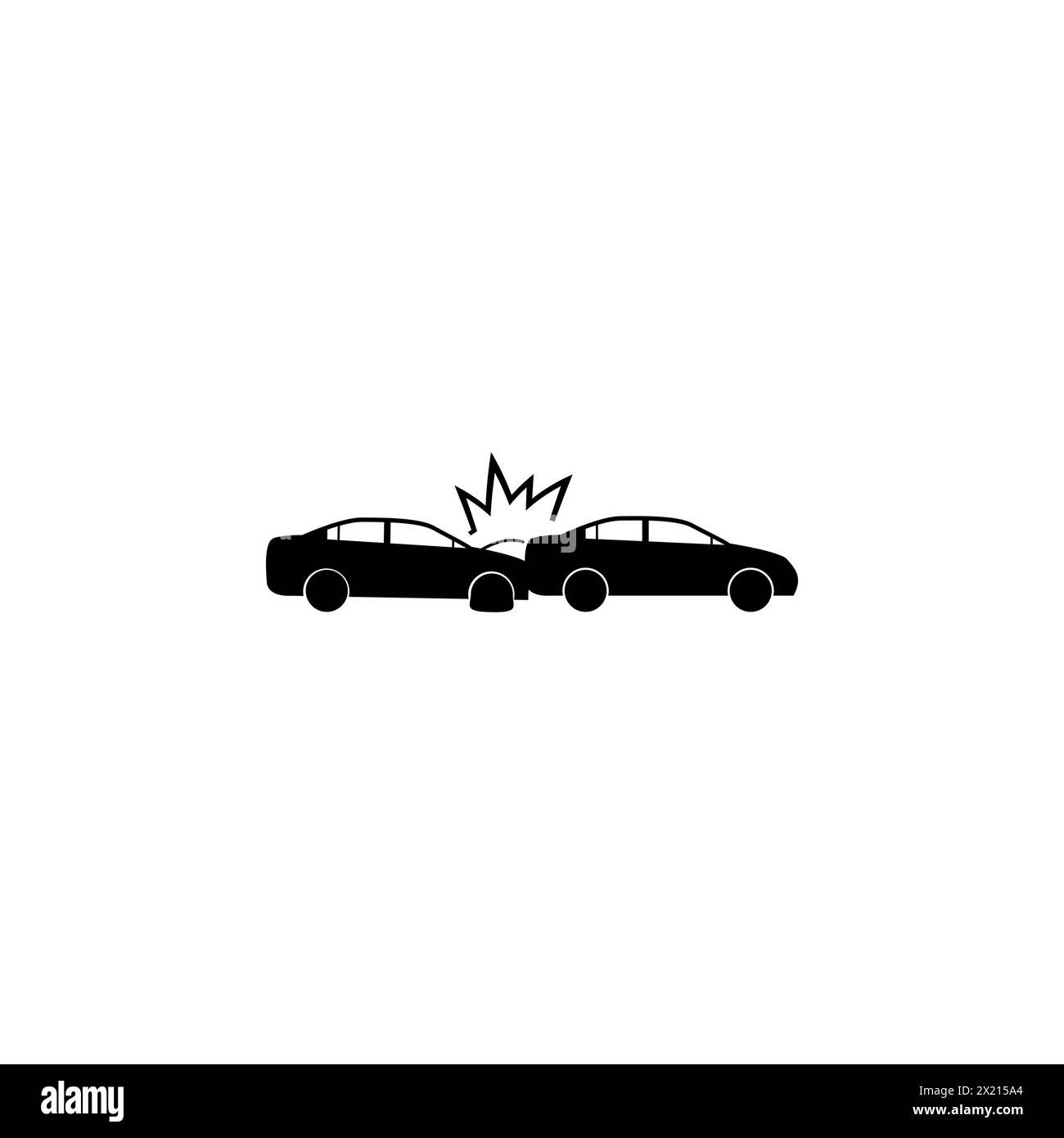 Crashed Cars flat vector icon. Simple solid symbol isolated on white ...