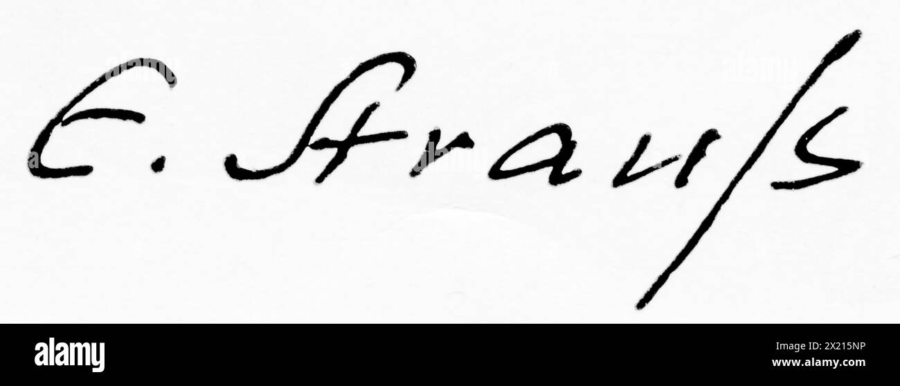 Strauss, Emil, 31.1.1866 - 10, 1960, German writer, signature, circa ...