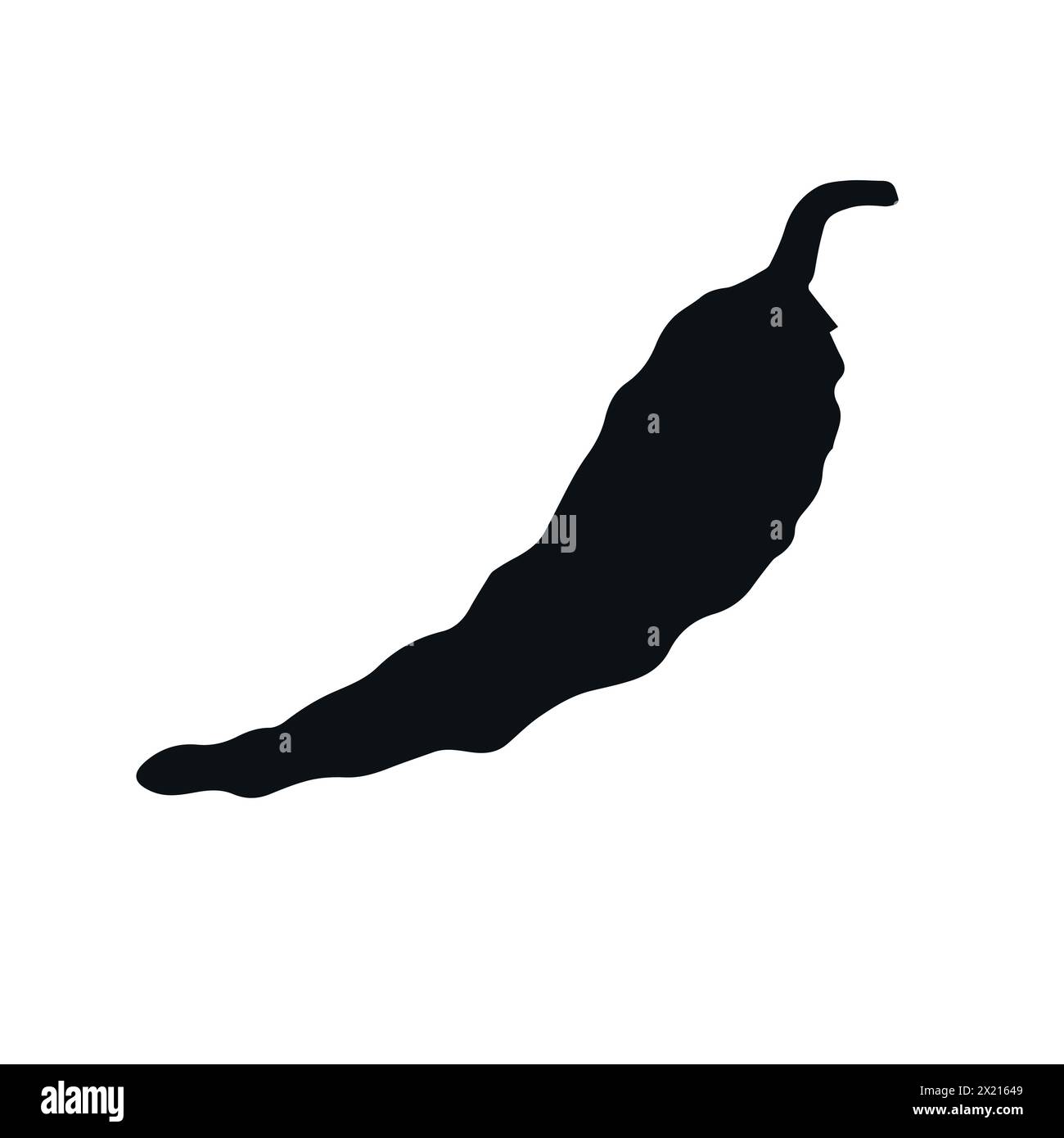 Vector hand drawn dried chili pepper silhouette isolated on white ...