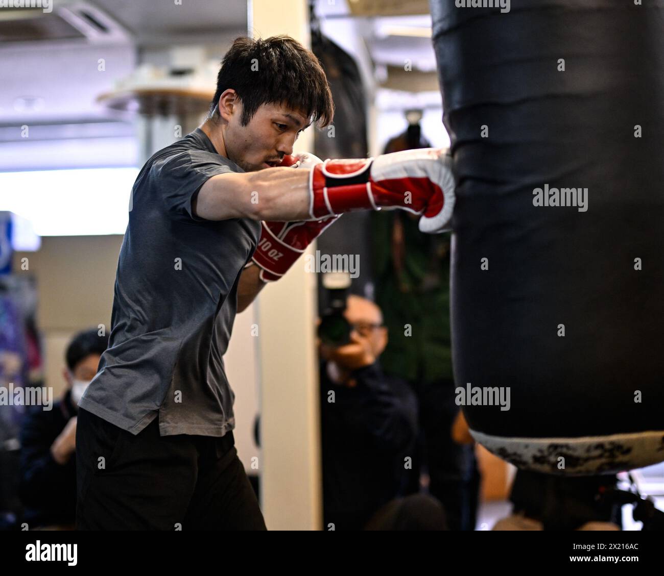 Seigo Yuri Akui, WBA Flyweight World Champion of Japan trains during a ...