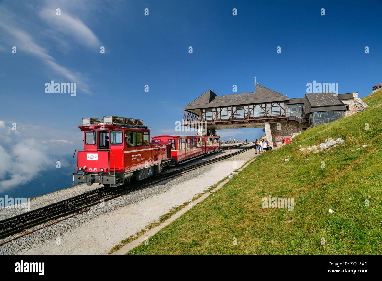 Schafbergbahn cog railway, Schafberg, Salzkammergut Mountains ...