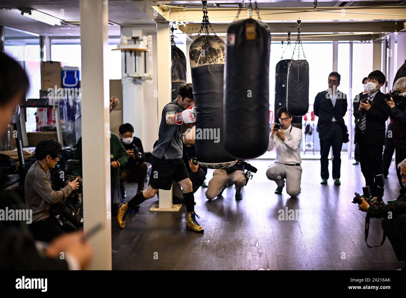 Seigo Yuri Akui, WBA Flyweight World Champion of Japan trains during a ...