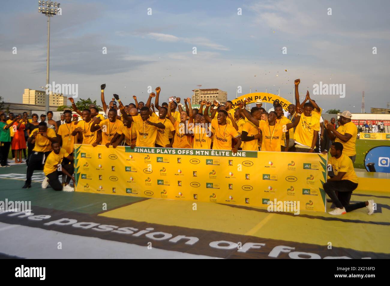 DOUALA, CAMEROON - APRIL 18: Victoria United Fc won the Elite one ...